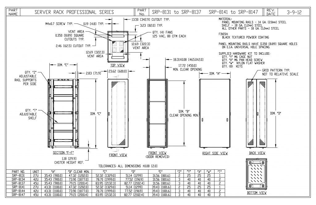 19 Inch Professional Server Rack SRP 8134 Bud Industries 19 Inch Professional Server Rack SRP 8134 Bud Industries