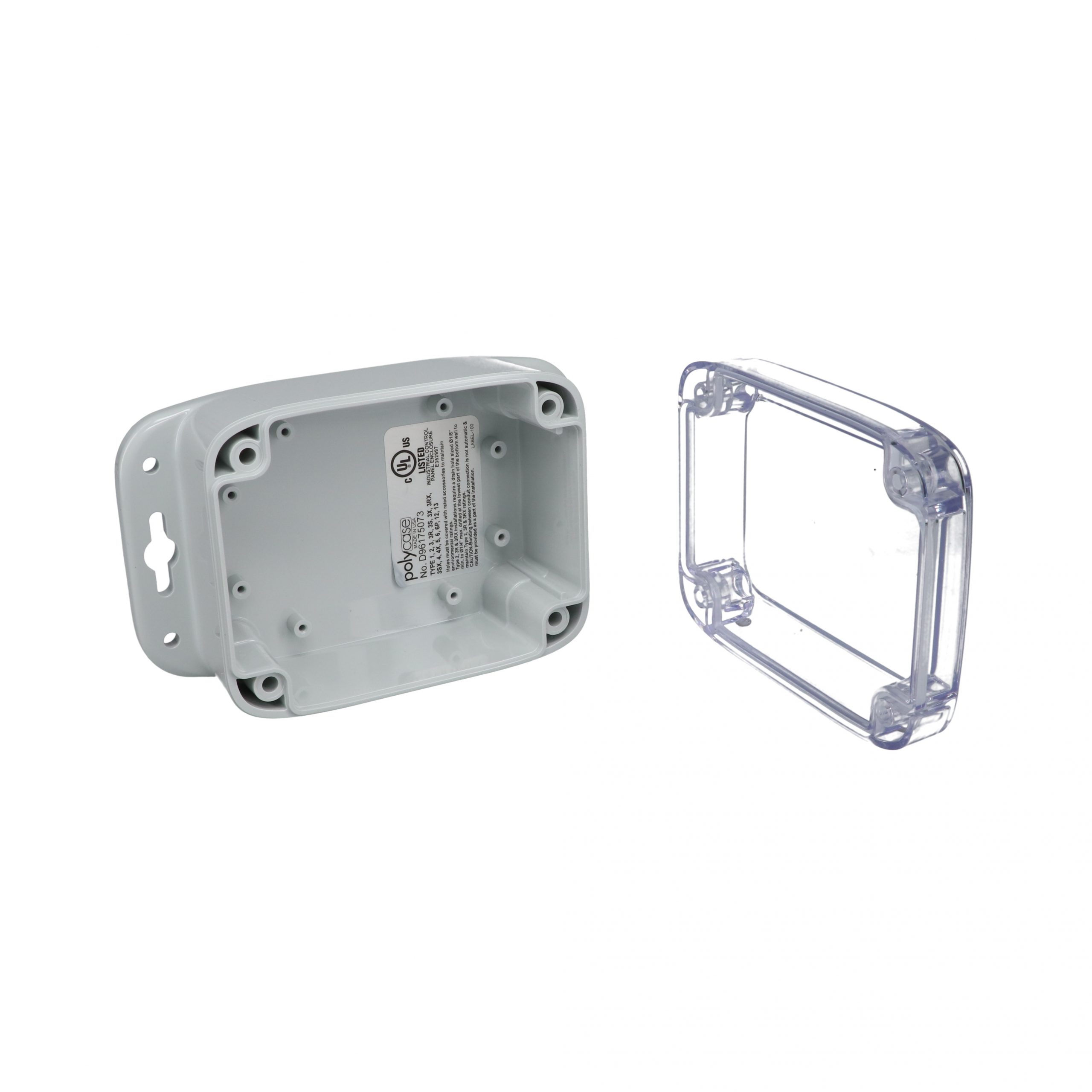 IP68/NEMA 6P Plastic Enclosure with Mounting Flanges and Clear Cover PU ...