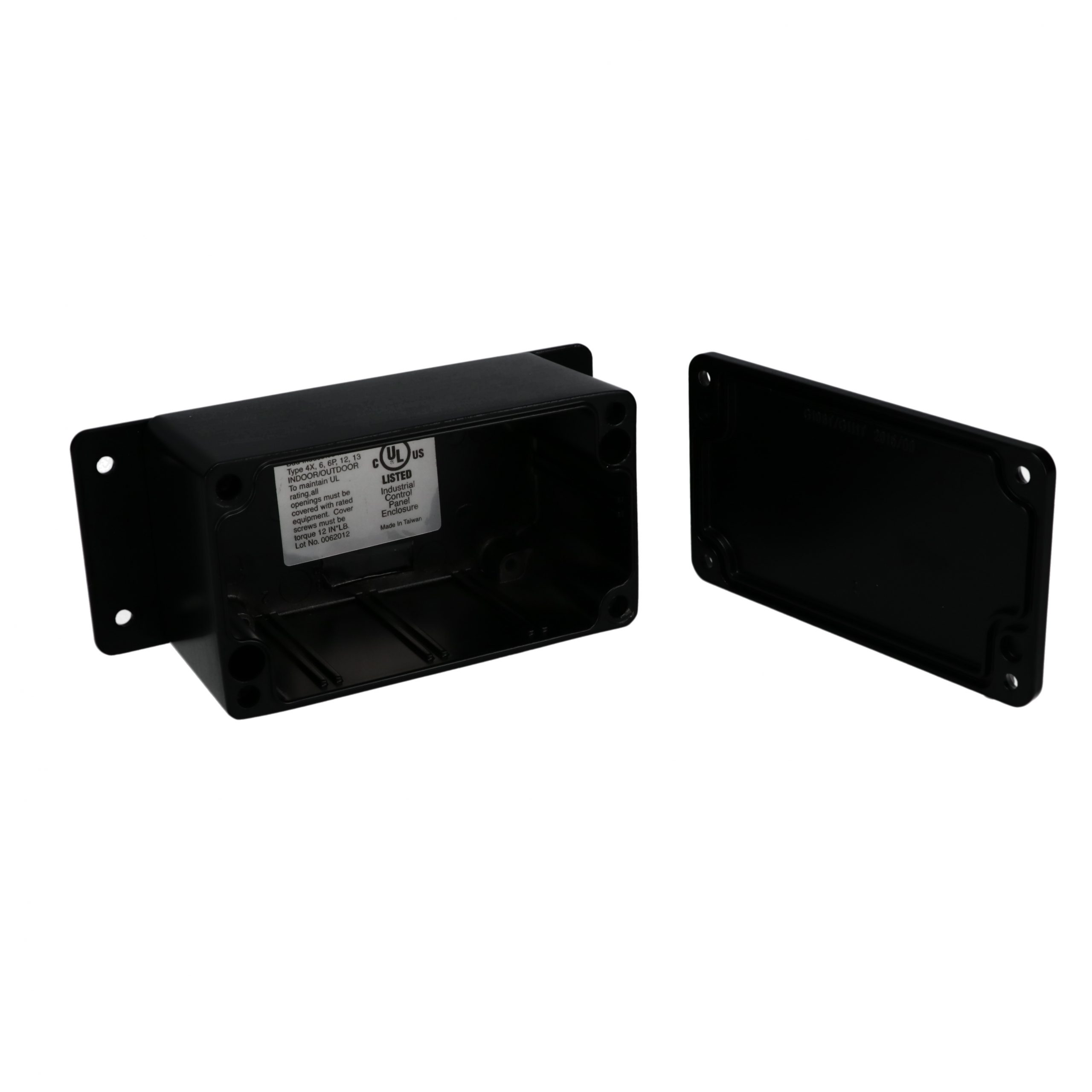 Aluminum Enclosure with Mounting Flanges AN-2803-AB Black - Bud Industries