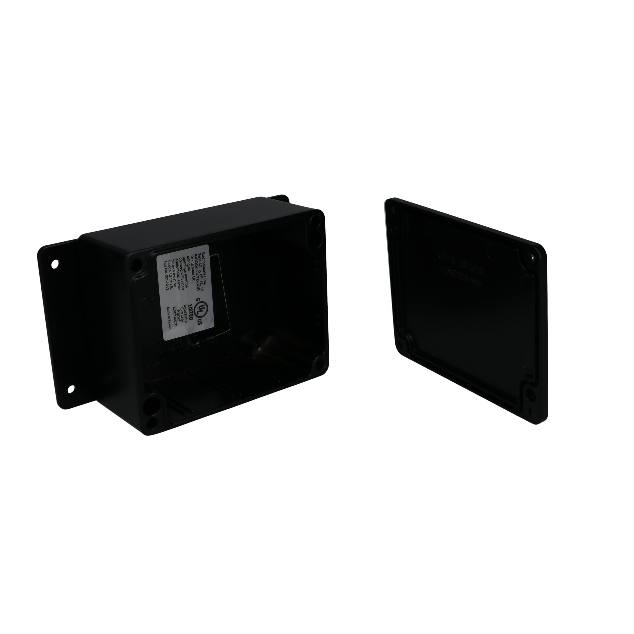 Aluminum Enclosure with Mounting Flanges AN-2804-AB Black - Bud Industries