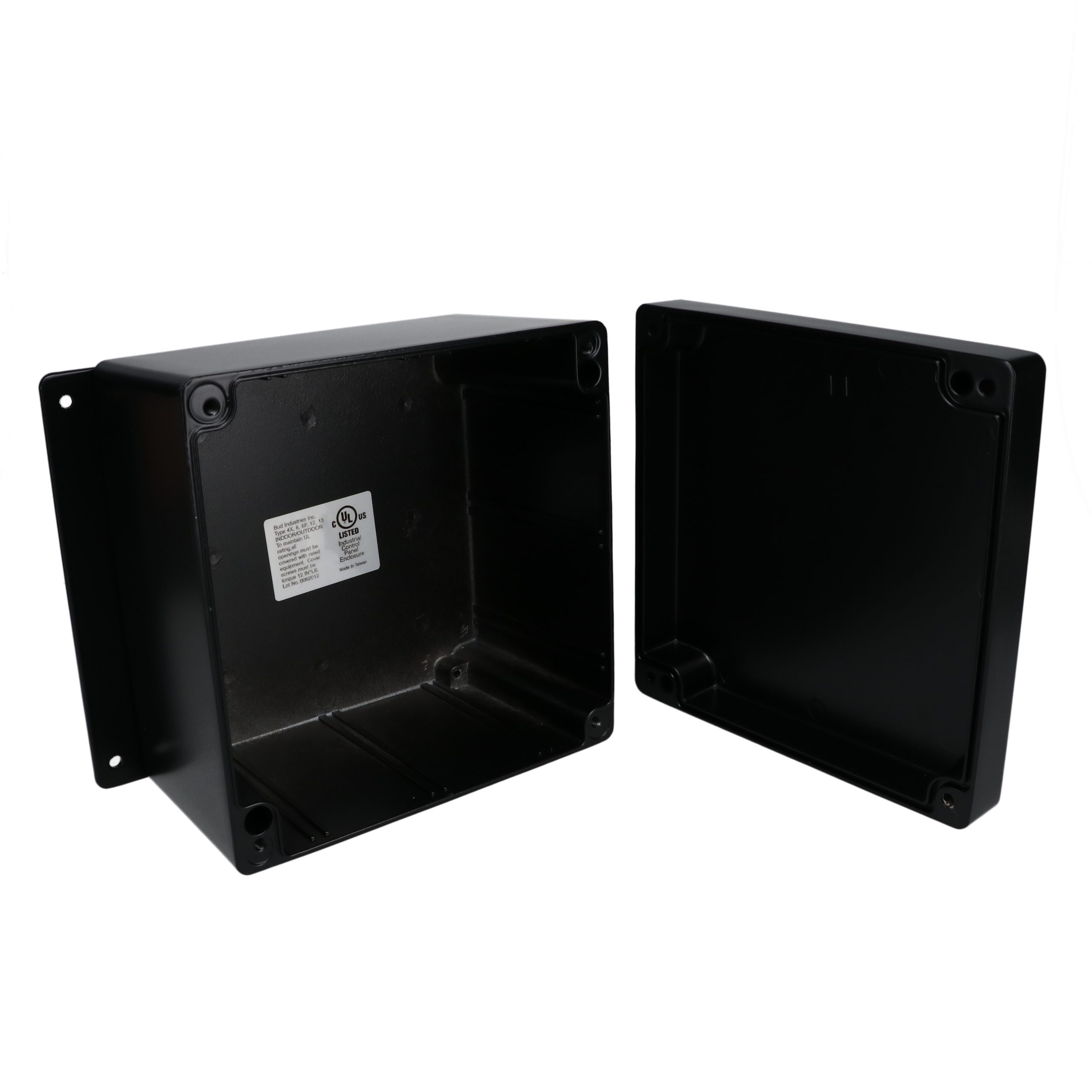Aluminum Enclosure with Mounting Flanges AN-2810-AB Black - Bud Industries