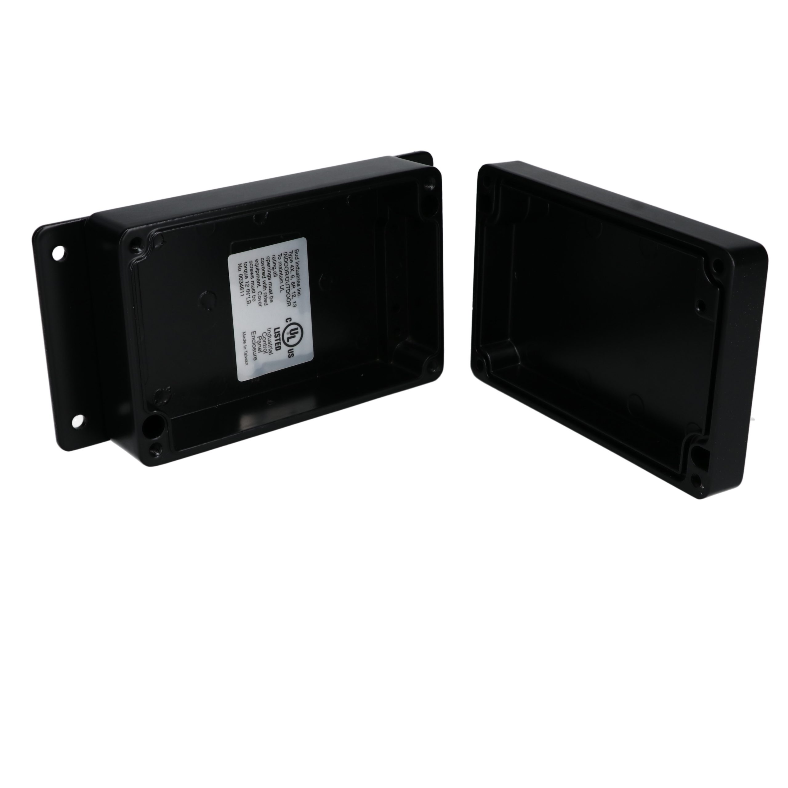 Aluminum Enclosure with Mounting Flanges AN-2813-AB Black - Bud Industries