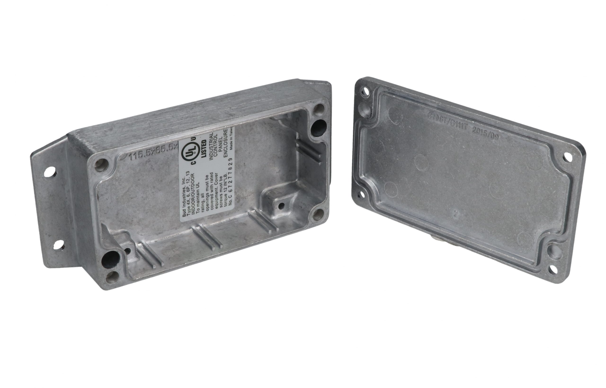 Aluminum Enclosure with Mounting Flanges AN-2852-A - Bud Industries