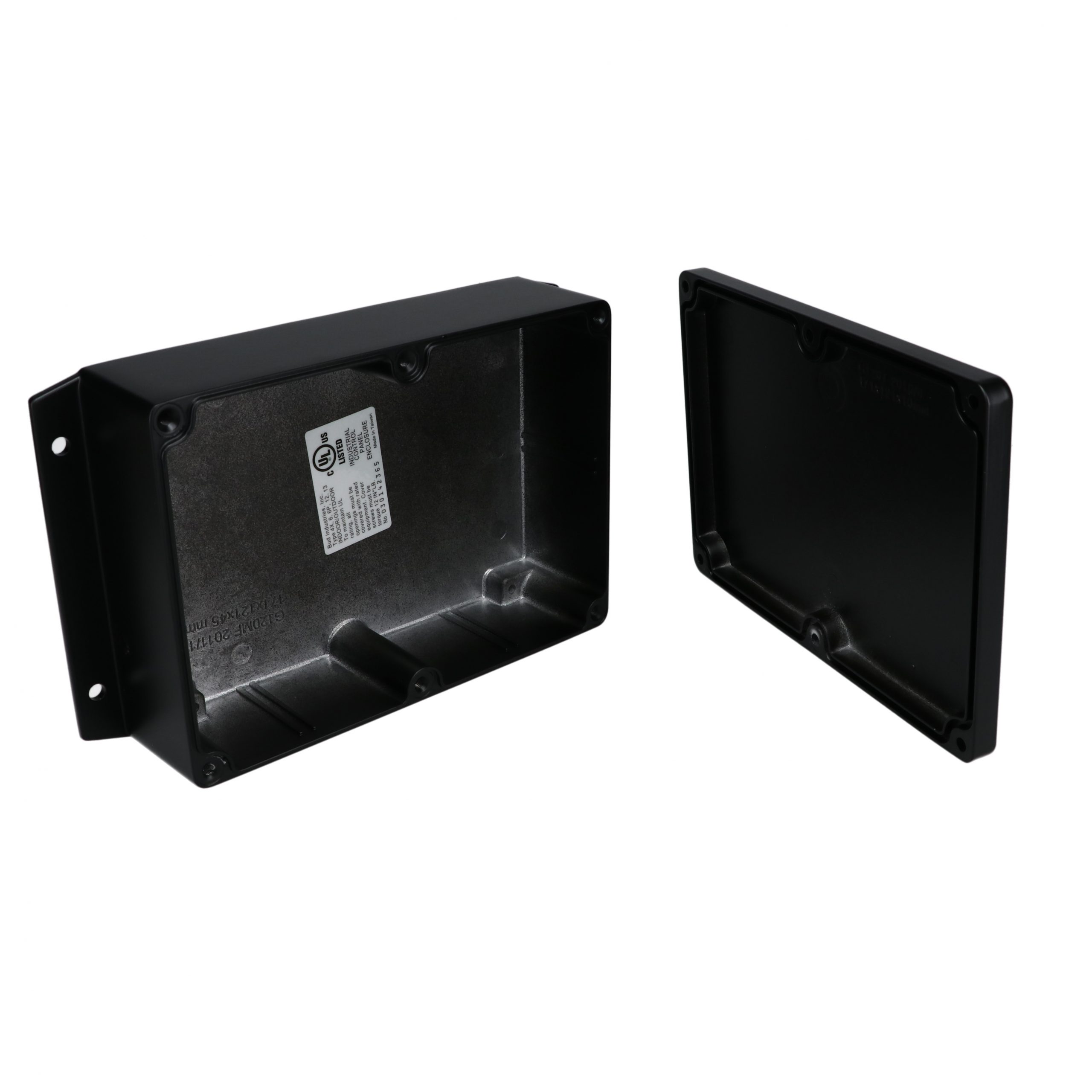 Aluminum Enclosure with Mounting Flanges AN-2856-AB Black - Bud Industries