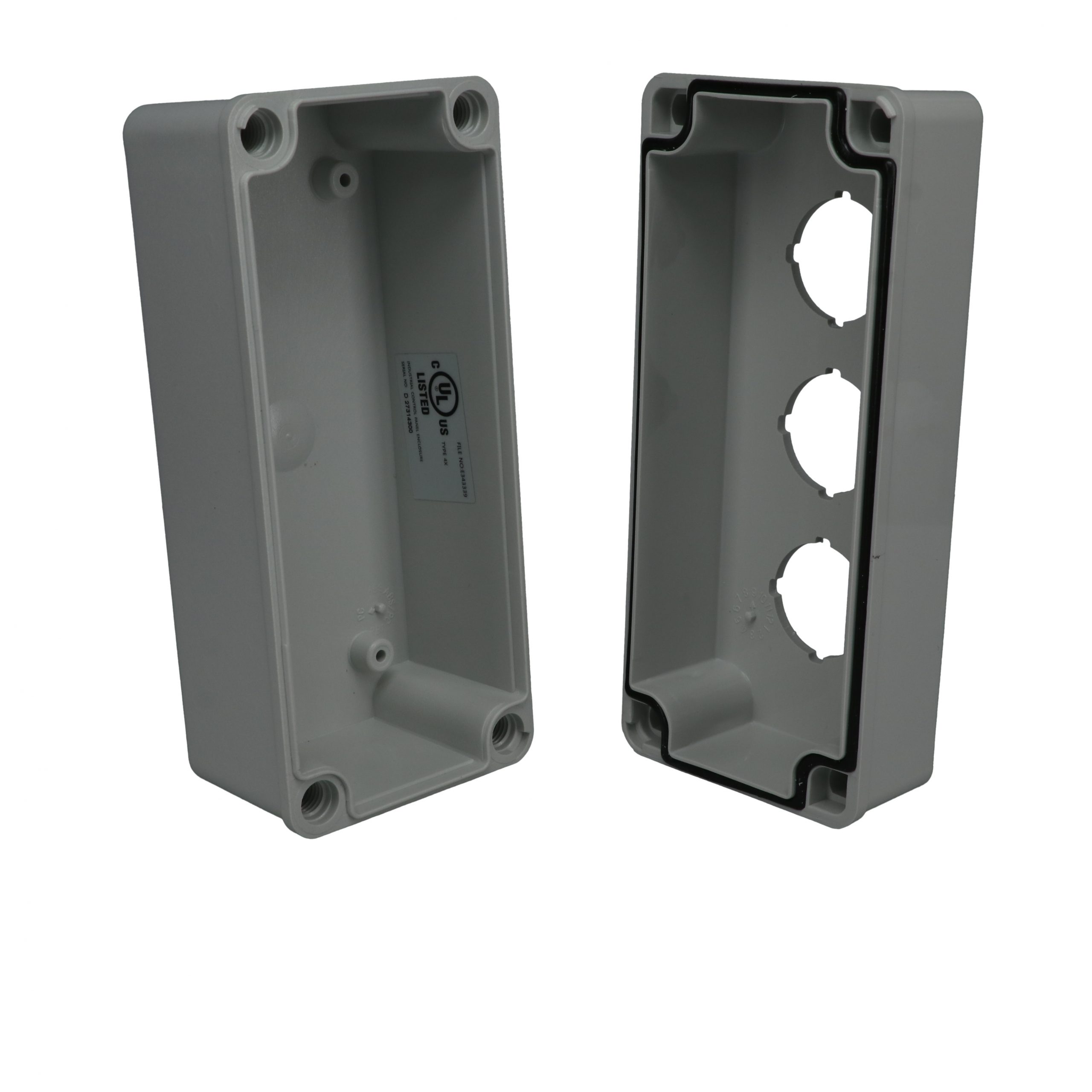 Polycarbonate Three Push Button Box PBB-11835-3 - Bud Industries