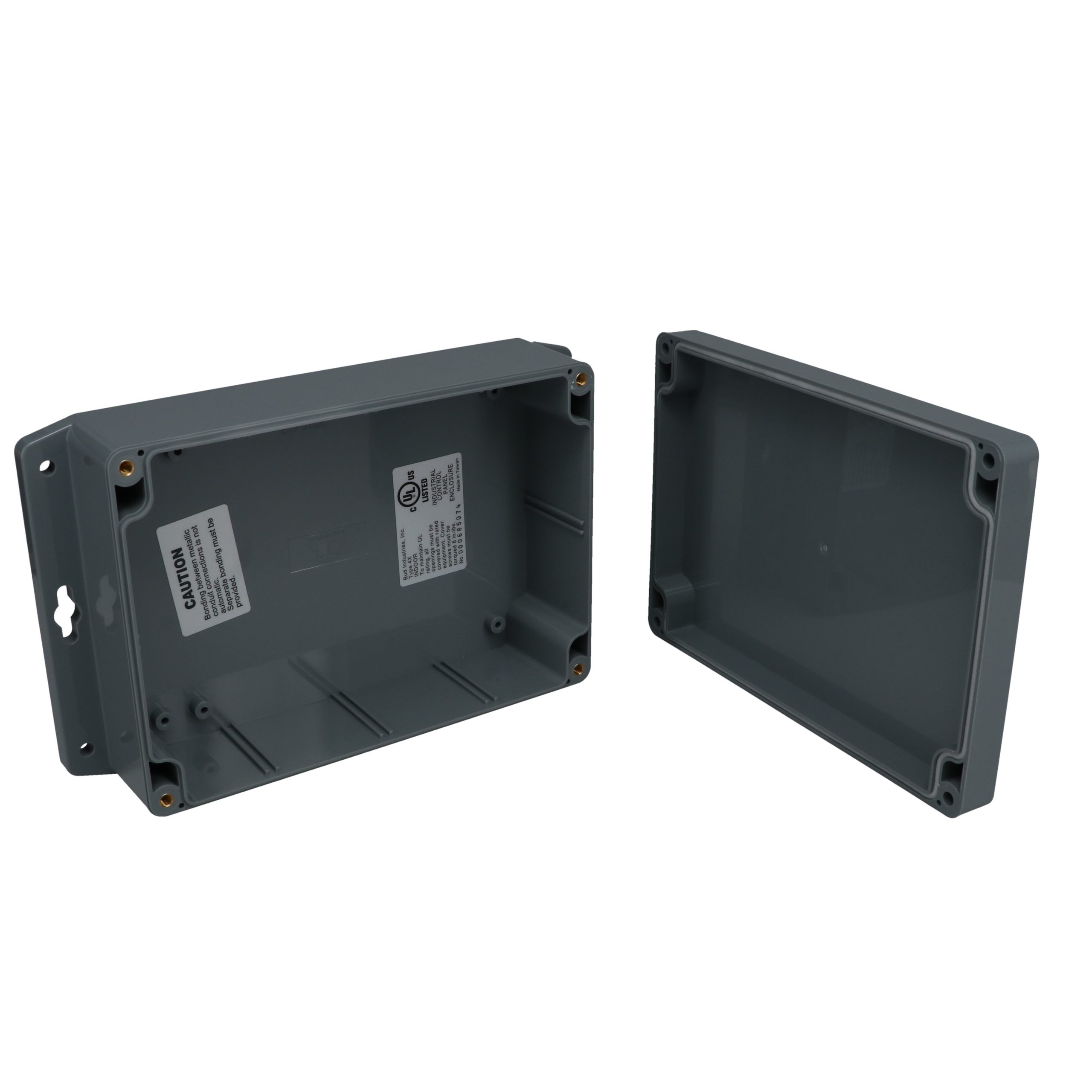 IP65 NEMA 4X Box Dark Gray with Mounting Brackets PN-1324-DGMB - Bud ...