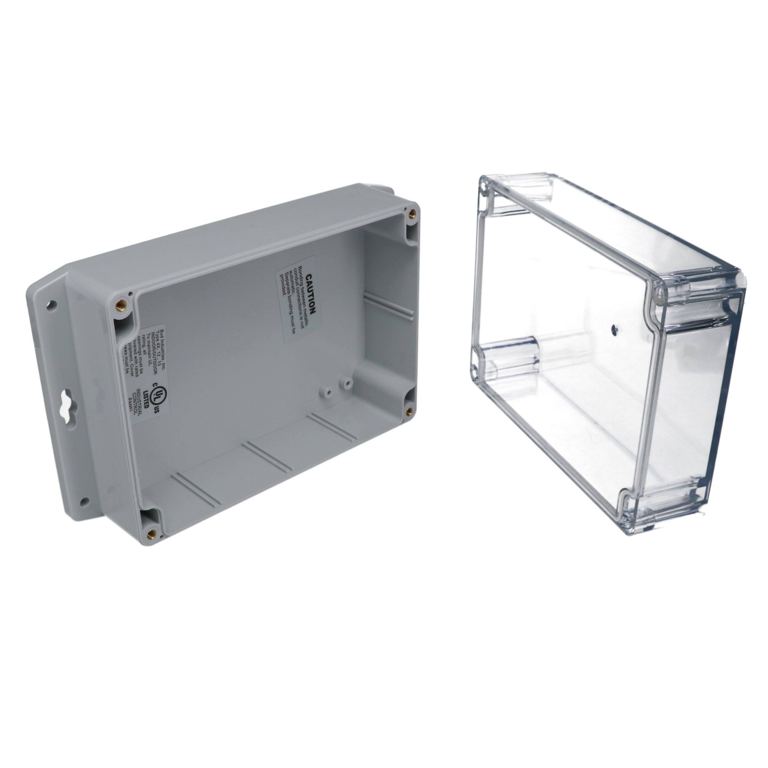 IP68 NEMA 6P Box with Clear Cover and Mounting Brackets PN-1327-ACMB ...