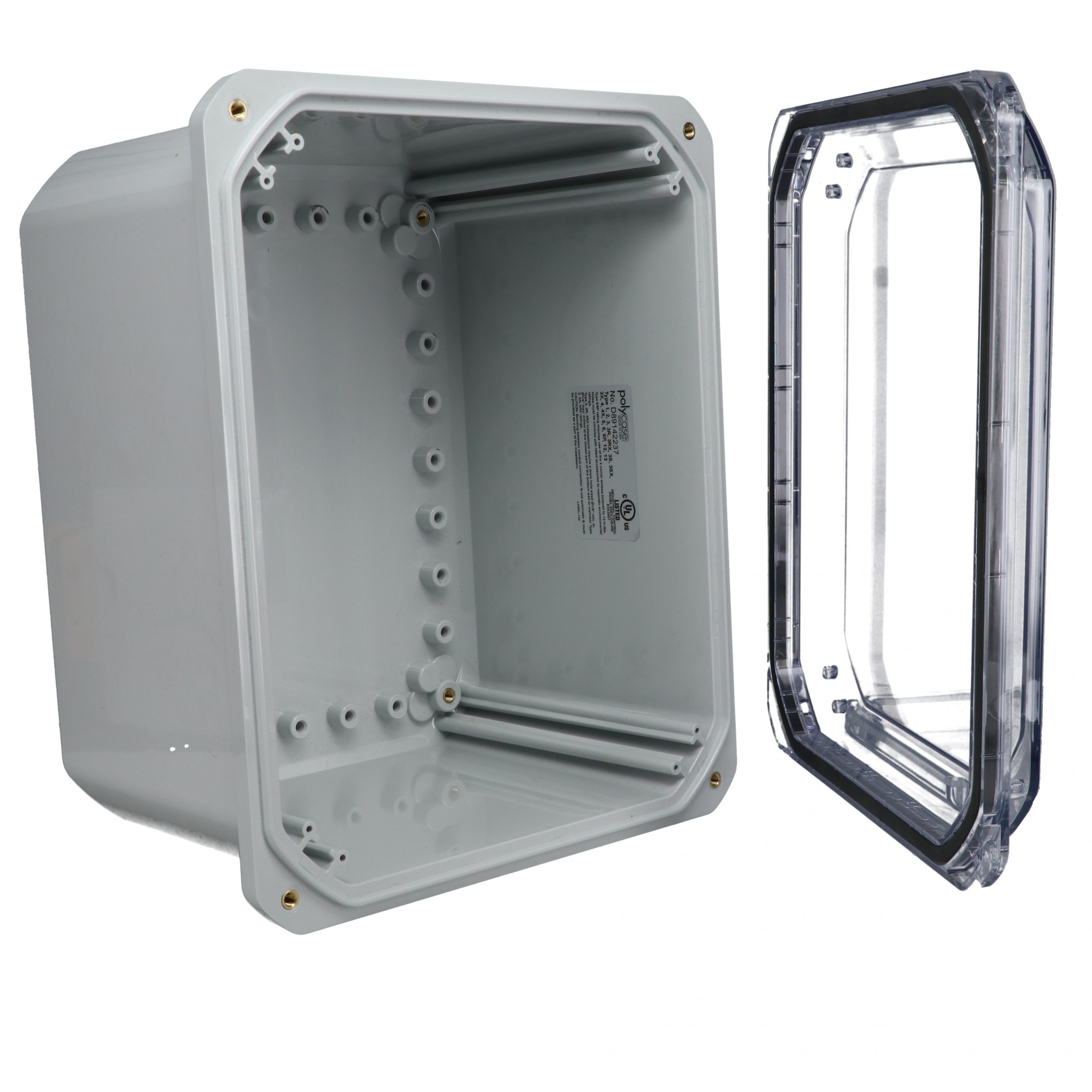 DPS-28711-C Heavy-Duty NEMA 6P IP68 Plastic Enclosure, Clear Screw-Down ...