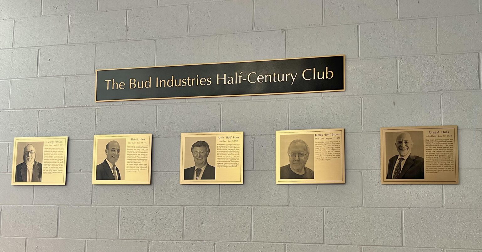 Greg Haas becomes 5th inductee into Bud Industries' Half-Century Club ...