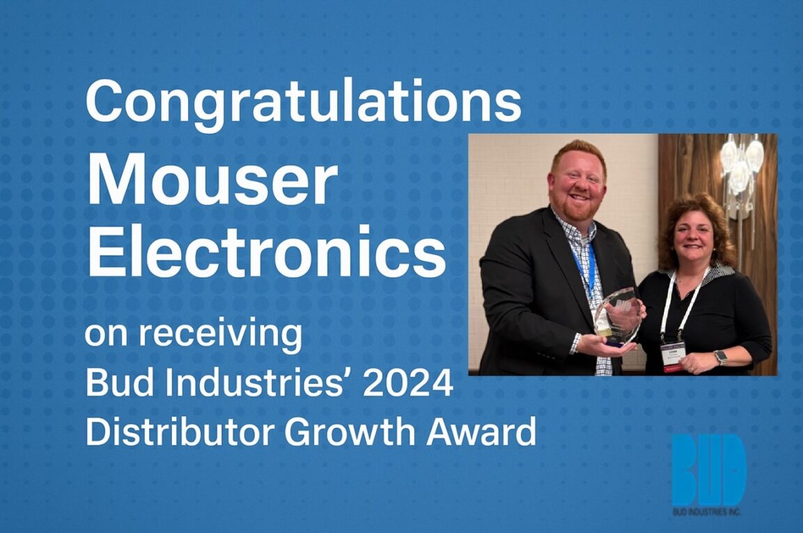 Mouser gana el premio al crecimiento de ventas 2024 de Bud - Bud Industries